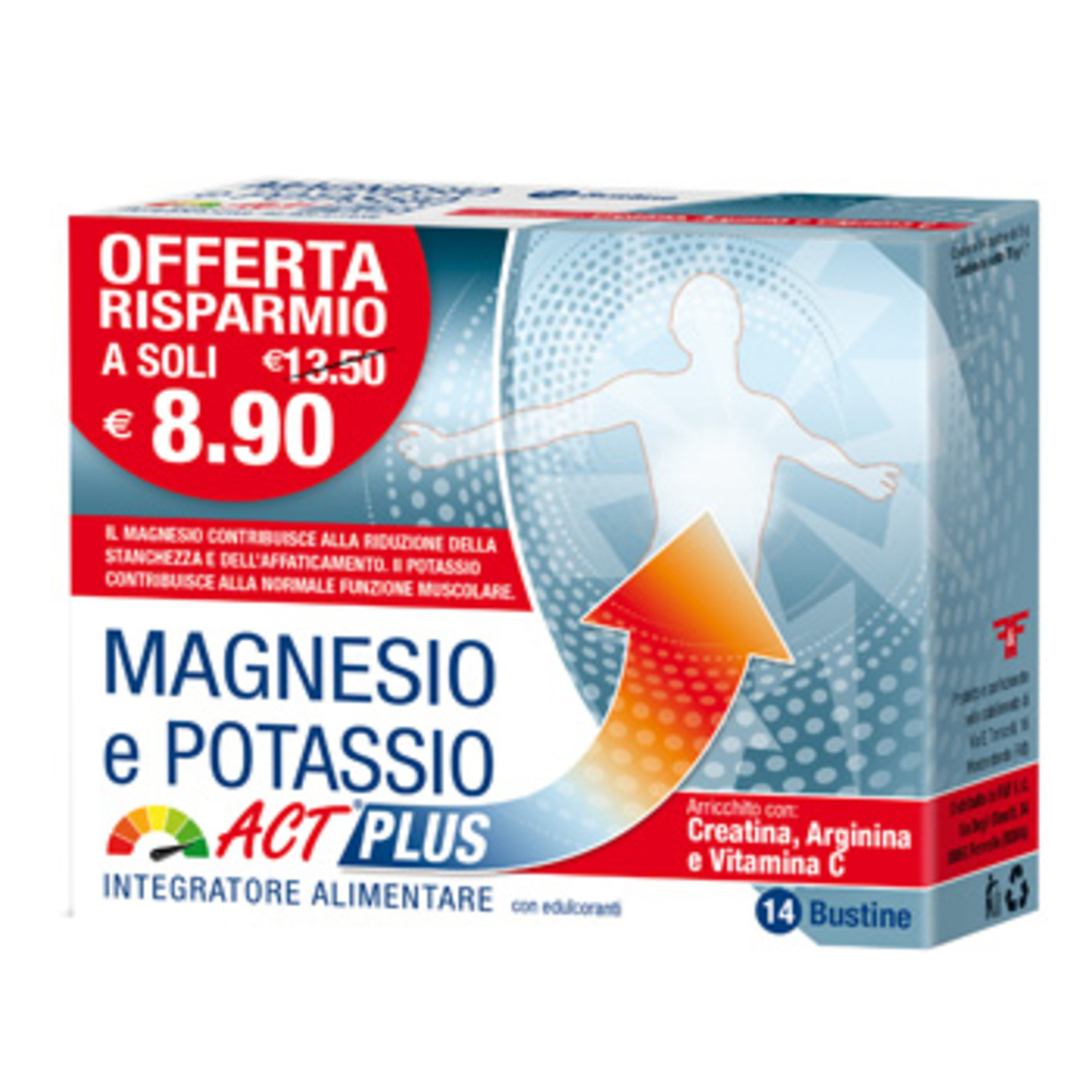 Magnesio e potassio Act plus (14 bustine)