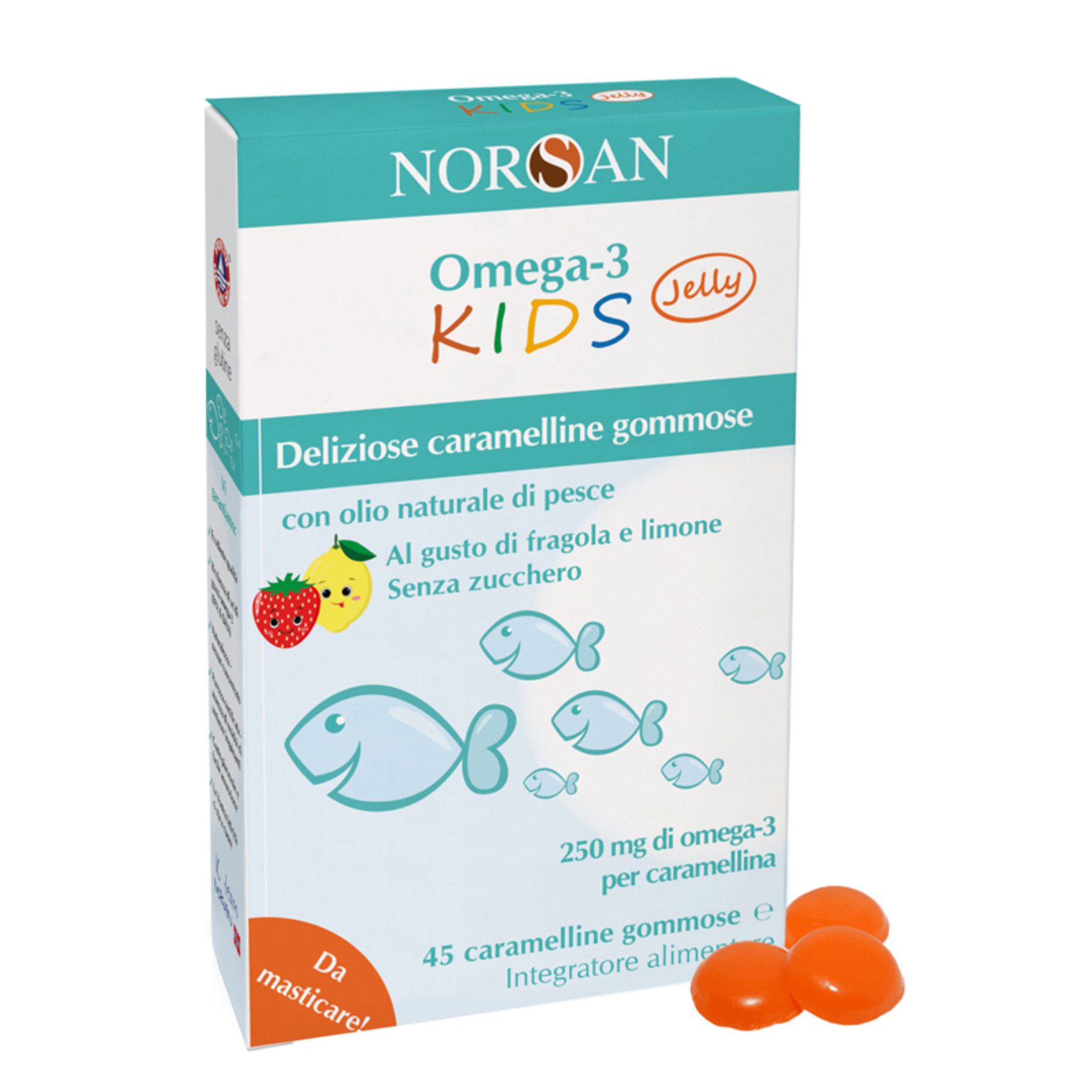 Norsan omega 3 kids 45 caramelline gommose