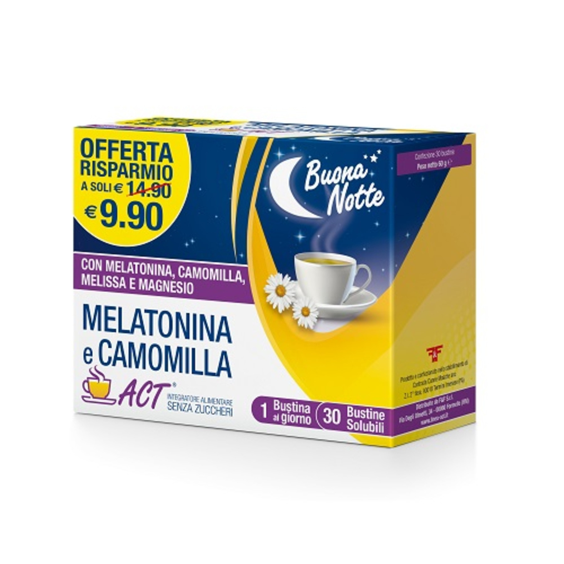 Melatonina act+camomilla 30 bustine